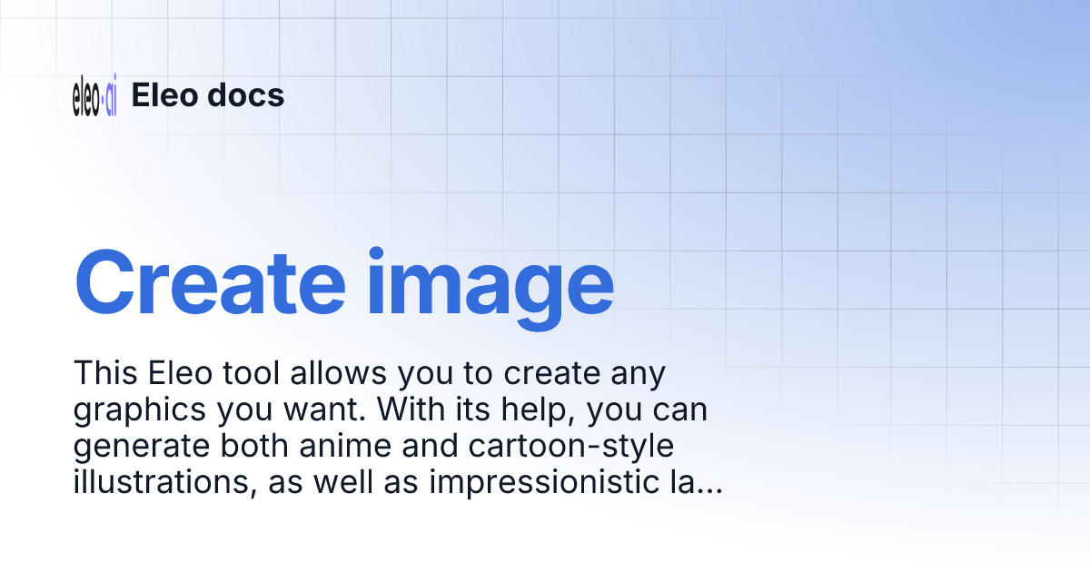 Create image | Eleo docs